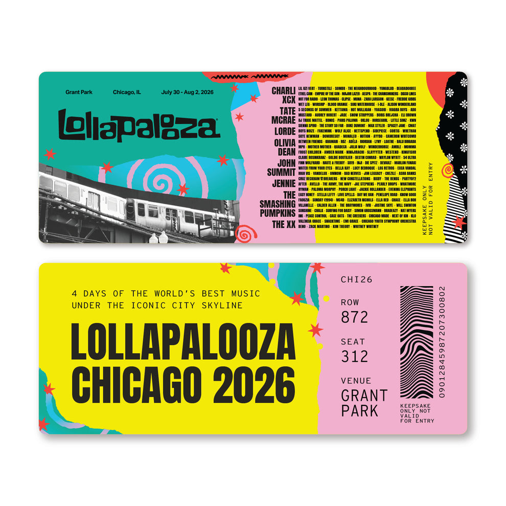 2026 Lollapalooza Souvenir Ticket – Lollapalooza Store